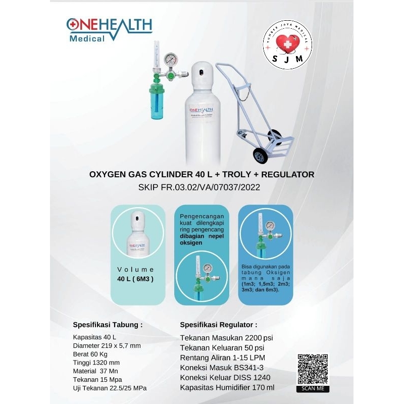 Jual TABUNG OKSIGEN 6m3 + TROLY + REGULATOR | Shopee Indonesia