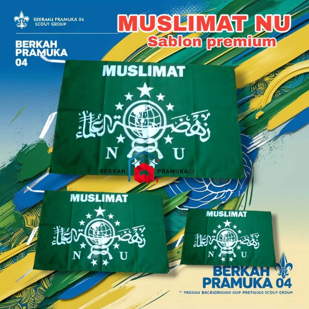 Jual Bendera muslimat nu ukuran besar 80x120cm sablon premium | Shopee ...