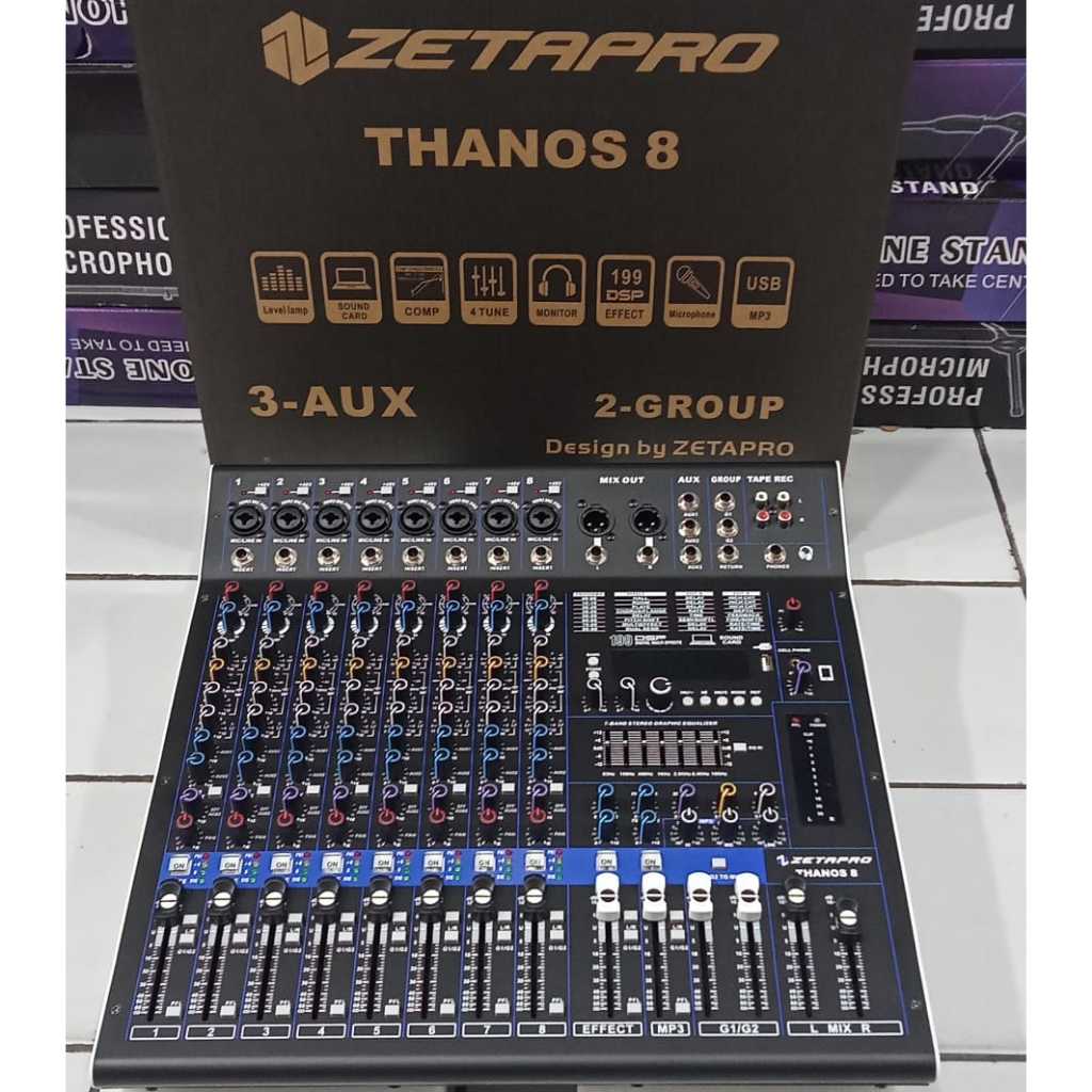 Jual Mixer 8 Channel ZETAPRO Thanos8 Thanos 8 Original Bluetooth USB MP3 | Shopee Indonesia