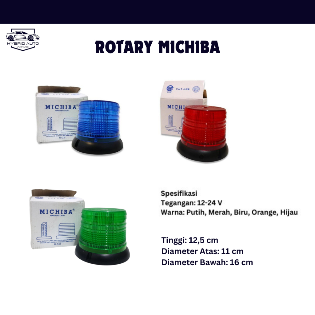 Jual Lampu Rotary LED Truk Universal Model Tempel Warna Biru 12/24 Volt ...