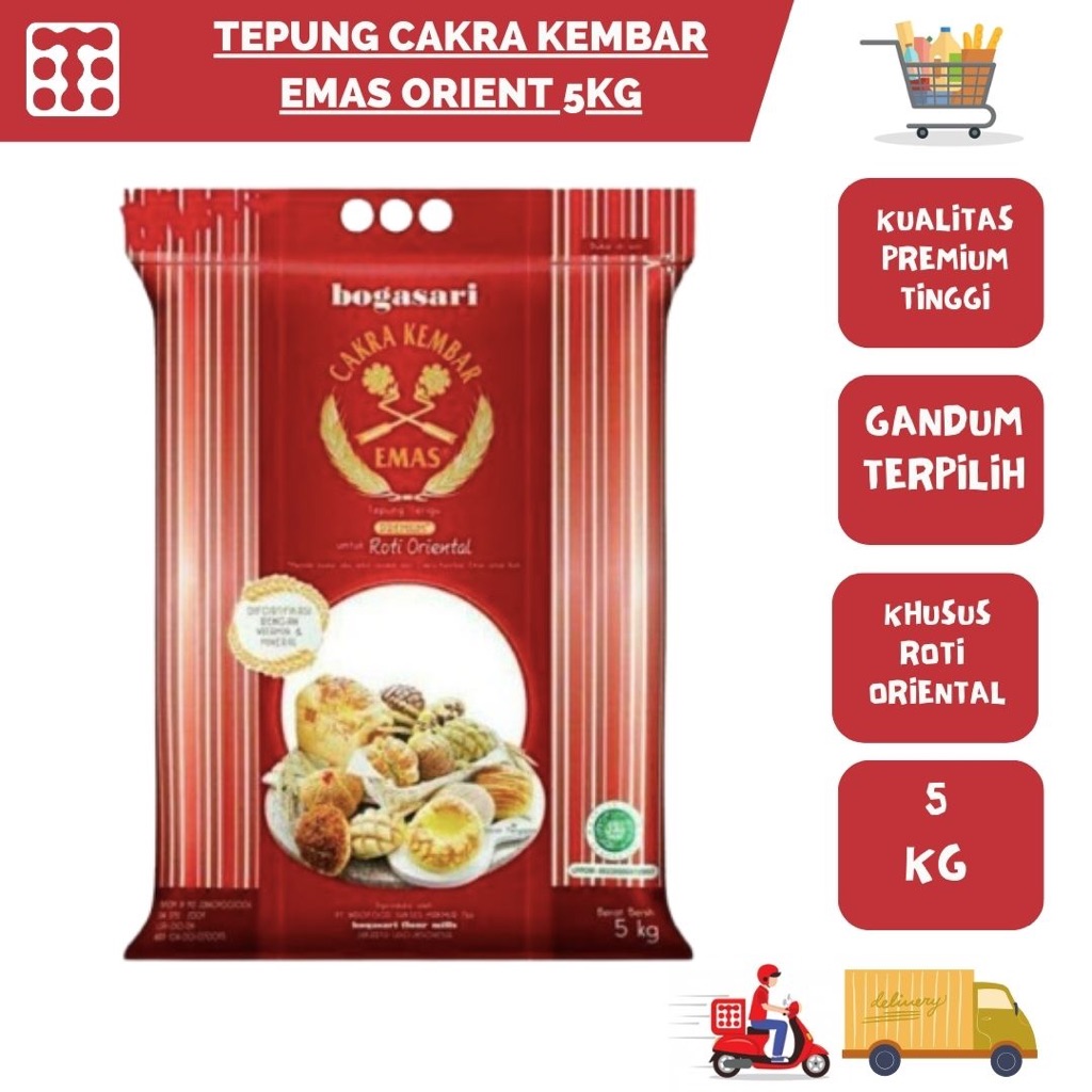 Jual TEPUNG CAKRA KEMBAR EMAS ORIENT 5KG | Shopee Indonesia