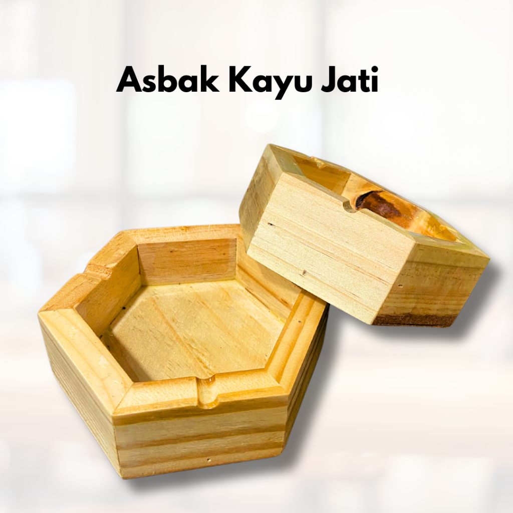 Jual Asbak Kayu Jati/Asbak Tempat Putung Rokok/Asbak Kayu Estetik Murah ...