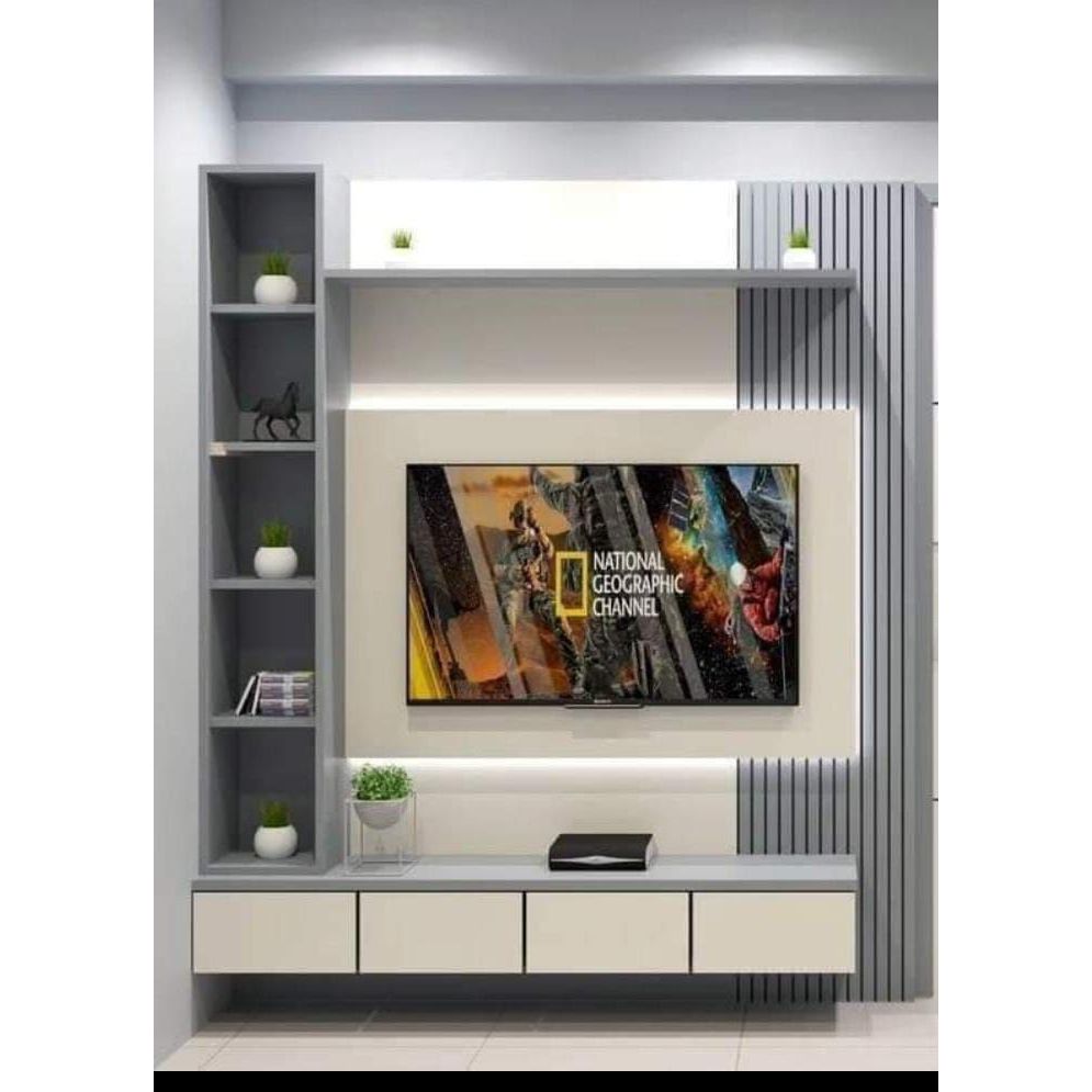Jual Backdrop tv minimalist dengan perpaduan warna yang cantik dan di ...