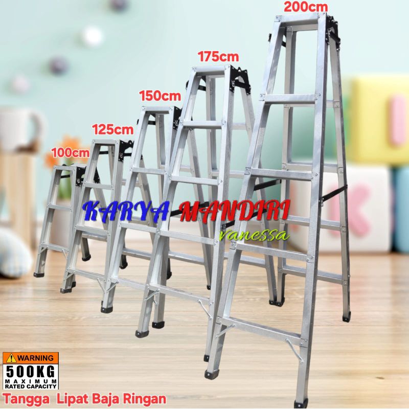 Jual Tangga Lipat Baja Ringan Ladder tahan beban 500 Kg - Ukuran 2 M ...