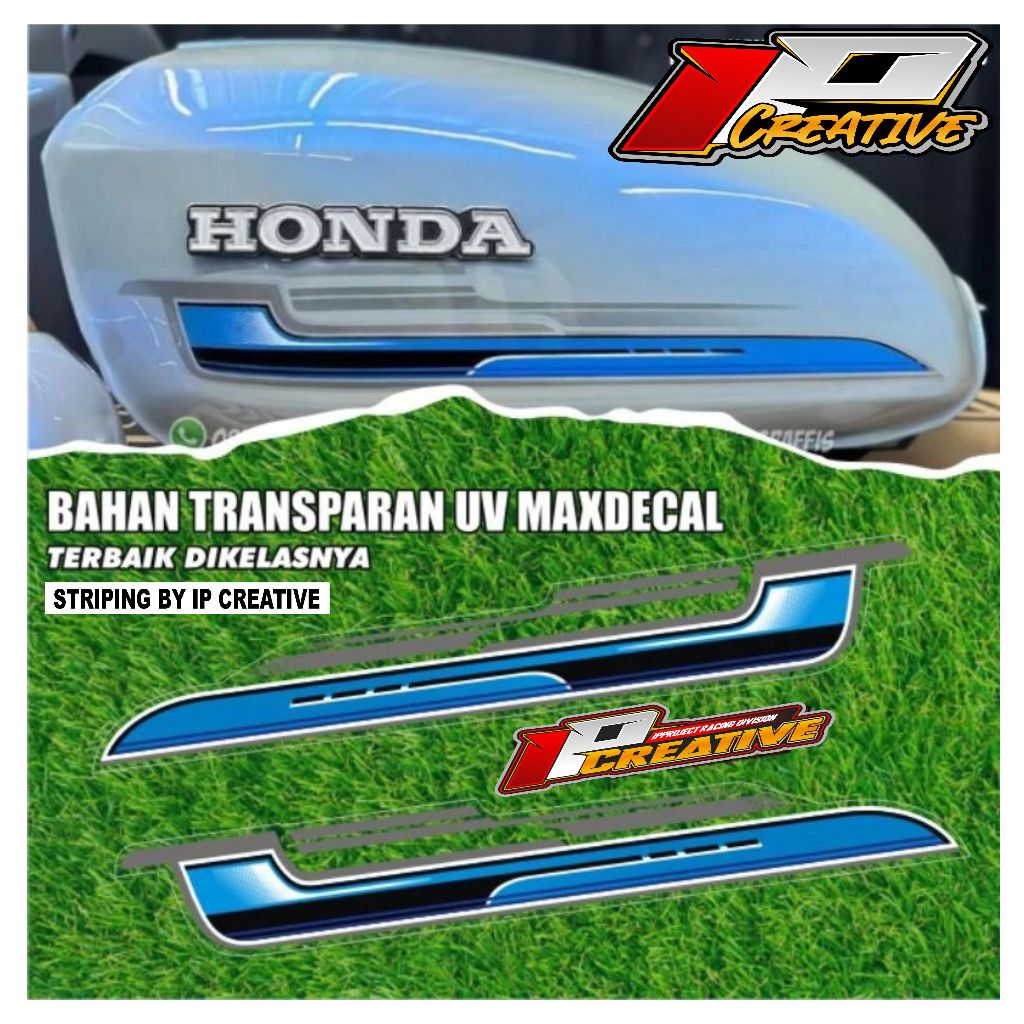 Jual Striping CB Transparan Airbrush Lembayung Biru ip creative ...