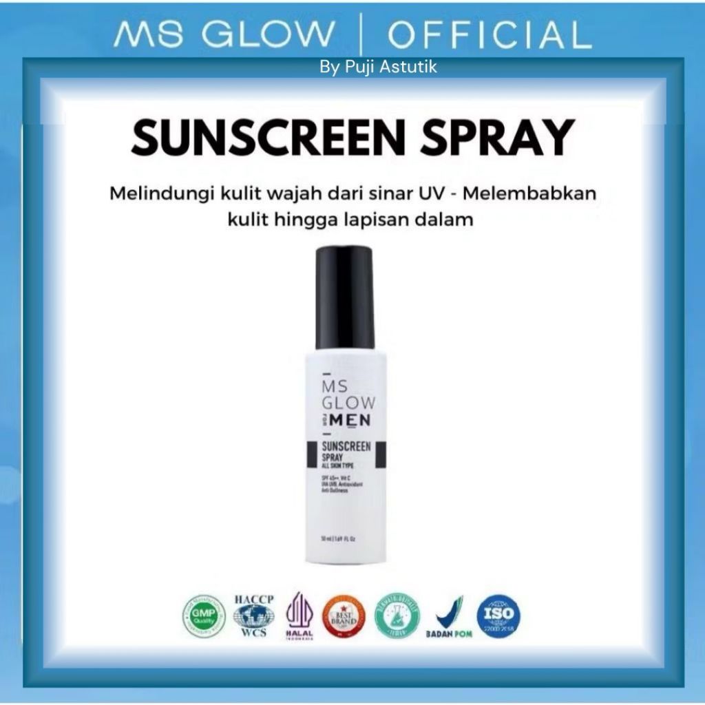 Jual MS GLOW FOR MEN SUNSCREEN SPRAY SPF 45 PA+++ SKINCARE PRIA AMAN ...