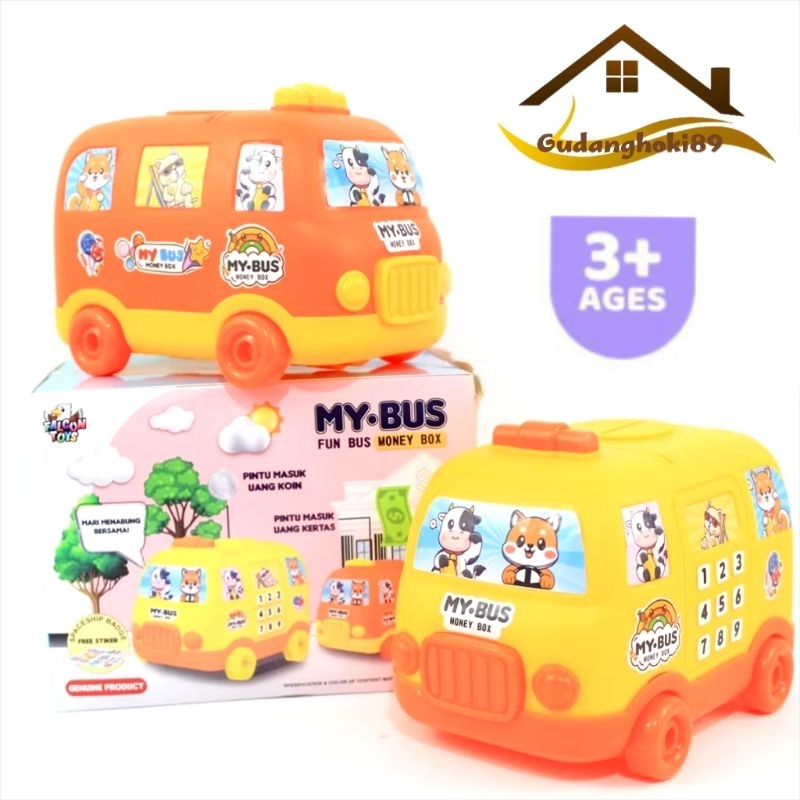 Jual MAINAN ANAK CELENGAN ANAK BENTUK BUS BANK - MY BUS FUN BUS MONEY ...
