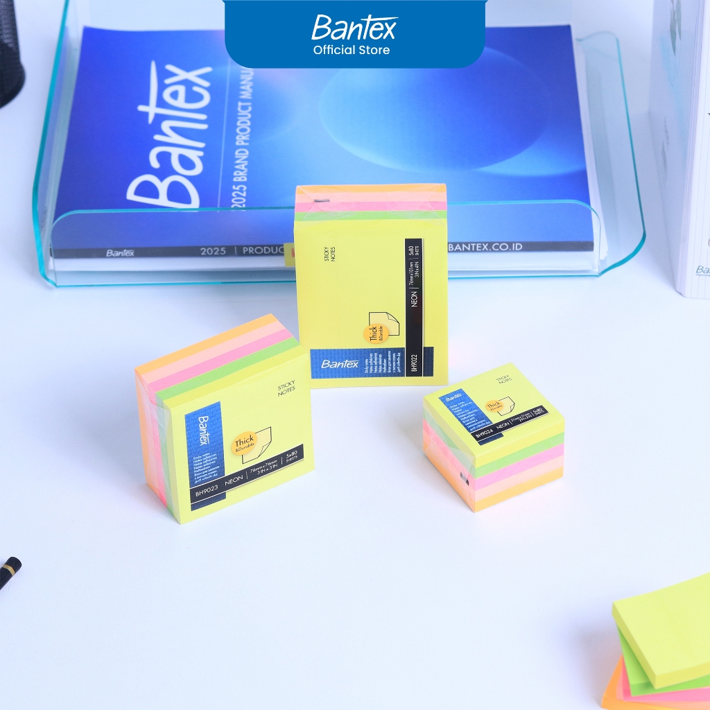 Jual Bantex Sticky Note Warna Rainbow Polos Tebal dan Tahan Lama BH90XX ...