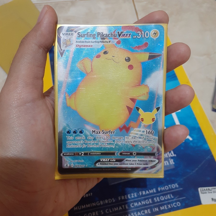 Jual Surfing Pikachu VMAX 009/025 RRR Pokemon TCG English Trading Card ...