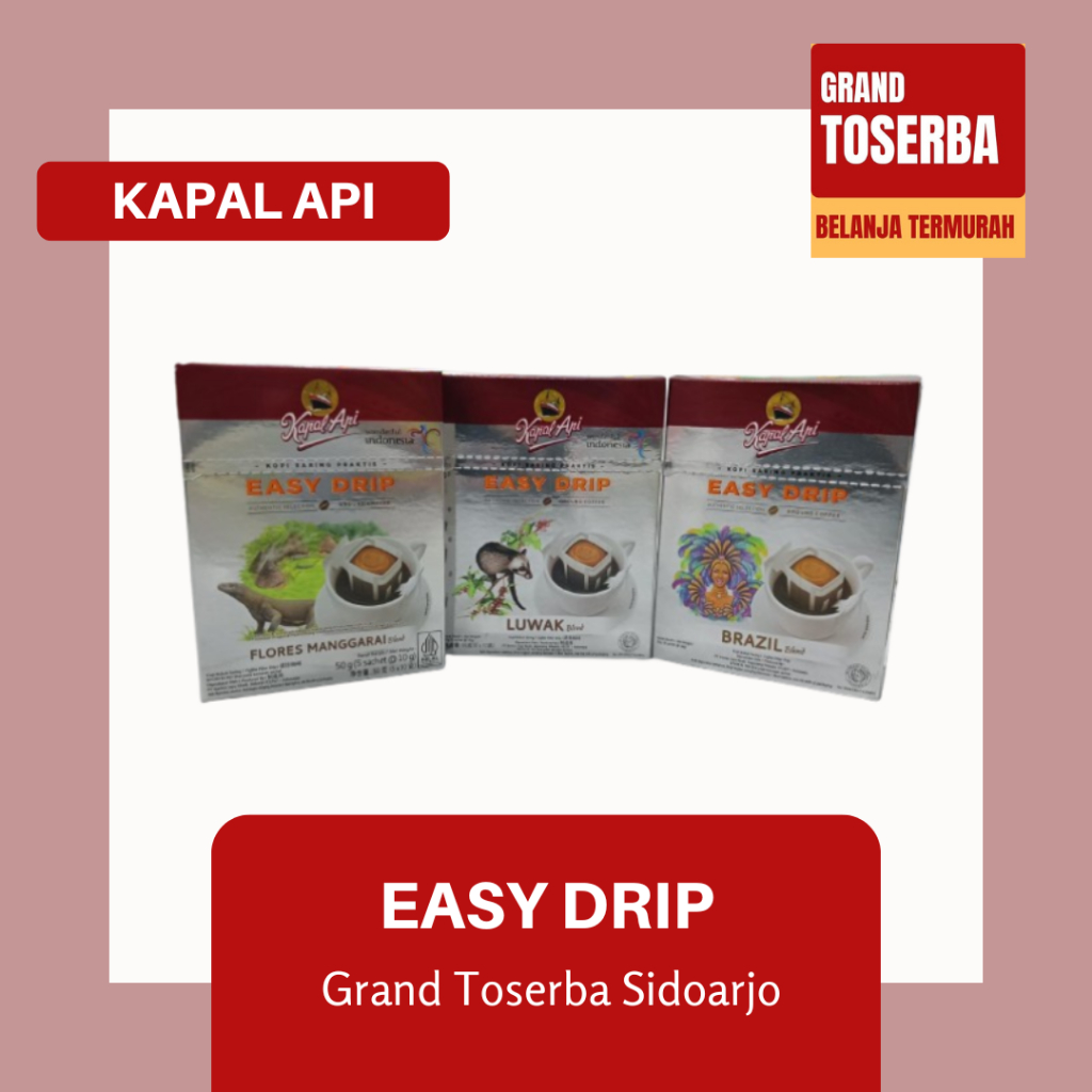 Jual KAPAL API EASY DRIP 50G / KOPI BUBUK SARING PRAKTIS / VARIAN LUWAK ...