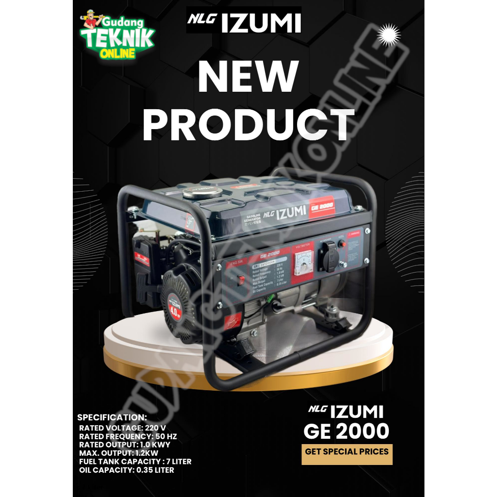 Jual IZUMI Genset Rumah 1000W IZUMI GE2000 / Power Generator Genset Listrik 1000 Watt Bensin 4 ...