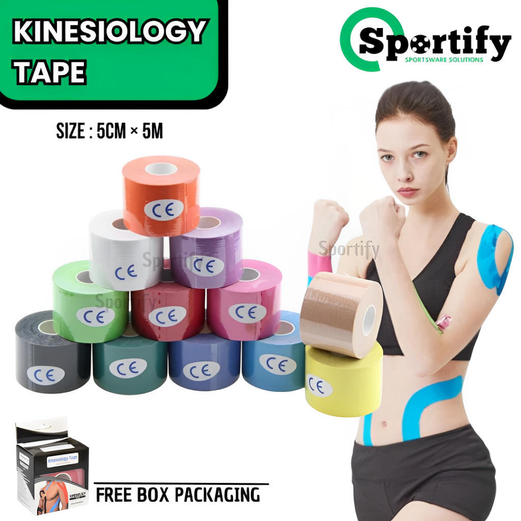 Jual Kinesiology tape / kinesio tape taping olahraga gym 5CM x 5M mengurangi cidera otot ...