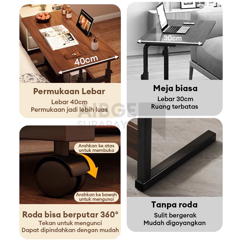 Jual Meja Laptop Lipat Adjustable Standing Desk Adjustable Bed Side ...