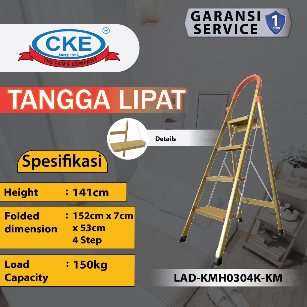 Jual TANGGA LIPAT/Ladder Tangga Lipat Aluminium LAD-KMH0304K-KM 4 Step ...