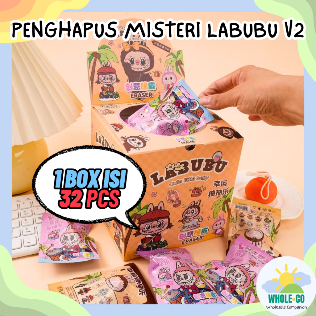 Jual (1 Box Isi 32 Pcs) Penghapus Misteri Labubu Versi 2 Premium The ...