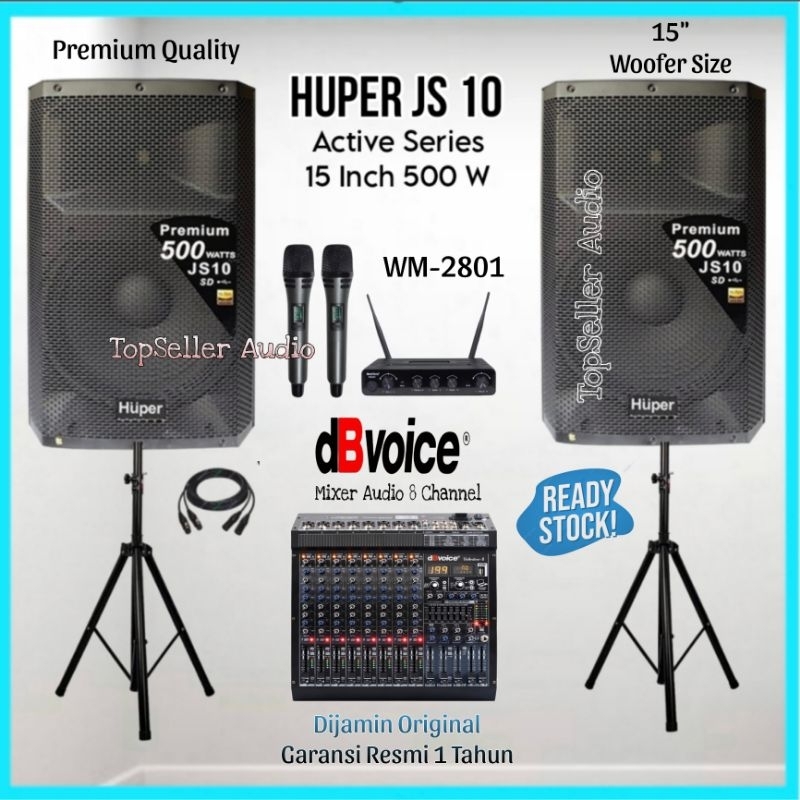 Jual Paket Sound System Speaker aktif HUPER JS10 15 Inch Mixer dBvoice ...