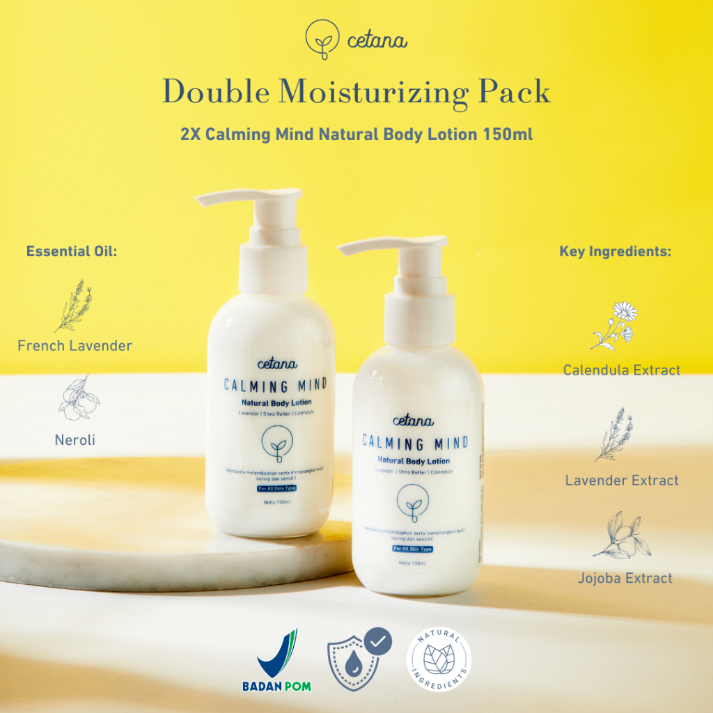 Jual Cetana Double Calming Mind Natural Body Lotion - 2pcs | Shopee ...