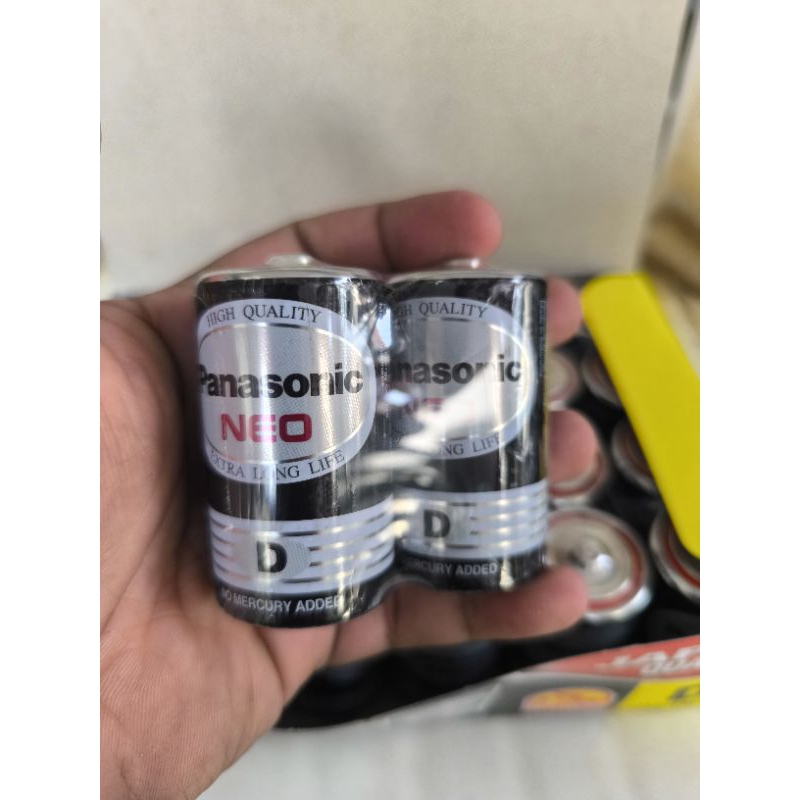 Jual Baterai battery Panasonic hitam besar ukuran size D super power 2 ...
