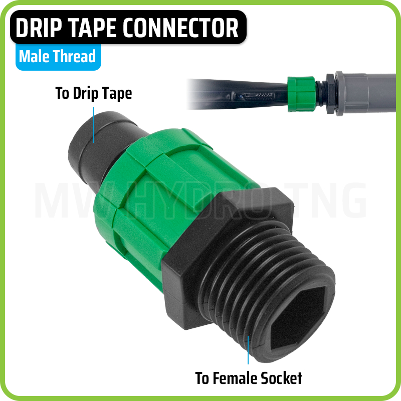 Jual Drip Tape Connector - Male Thread | Konektor Selang Driptape ...
