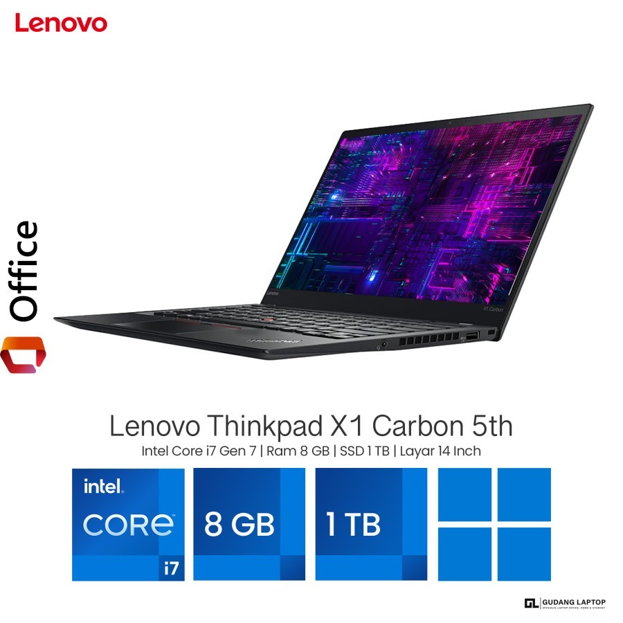 Jual Laptop Lenovo Thikpad X1 Carbon 5th Core i7 Gen 7 Ram 8 GB SSD 1 ...