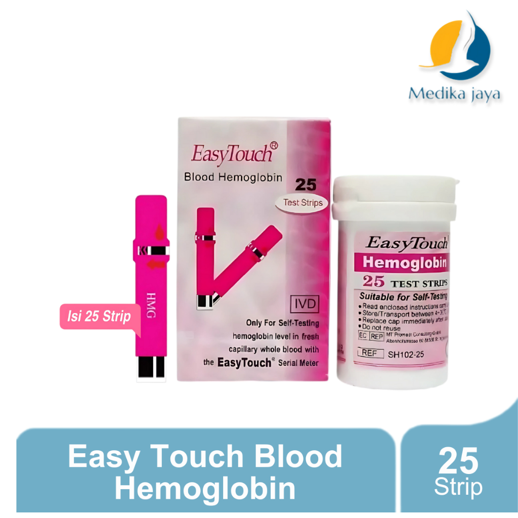 Jual Easy Touch Blood Hemoglobin 25 Strip / Strip HB / Alat Ukur Tes ...