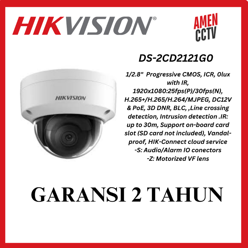 Jual Hikvision 21 Series IR Fixed Dome DS-2CD2121G0-I | Shopee Indonesia