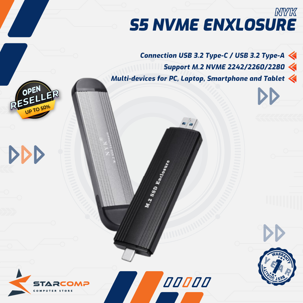 Jual NYK S5 Case SSD M2 NVME External Dual Connection USB / Type C ...