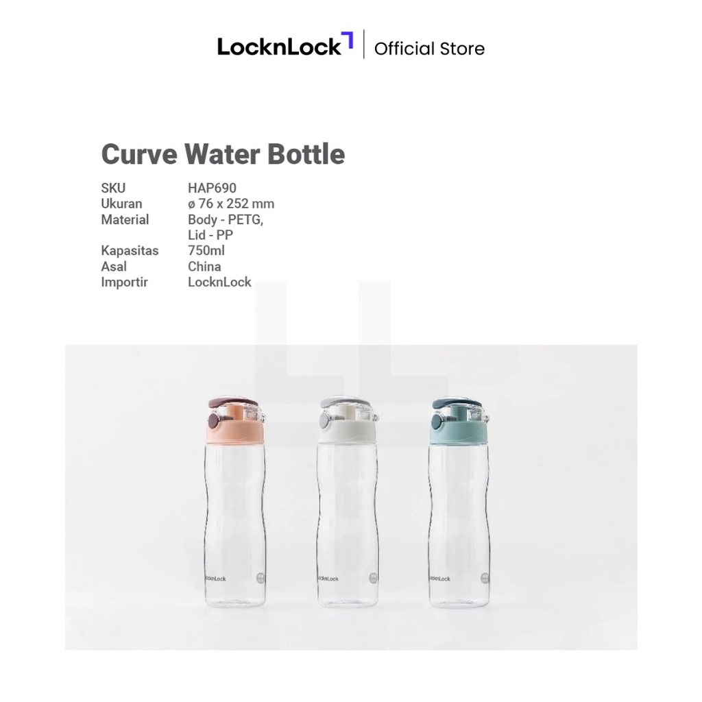 Jual LocknLock Exclusive Curve Botol Minum 750ml - HAP690 | Shopee ...