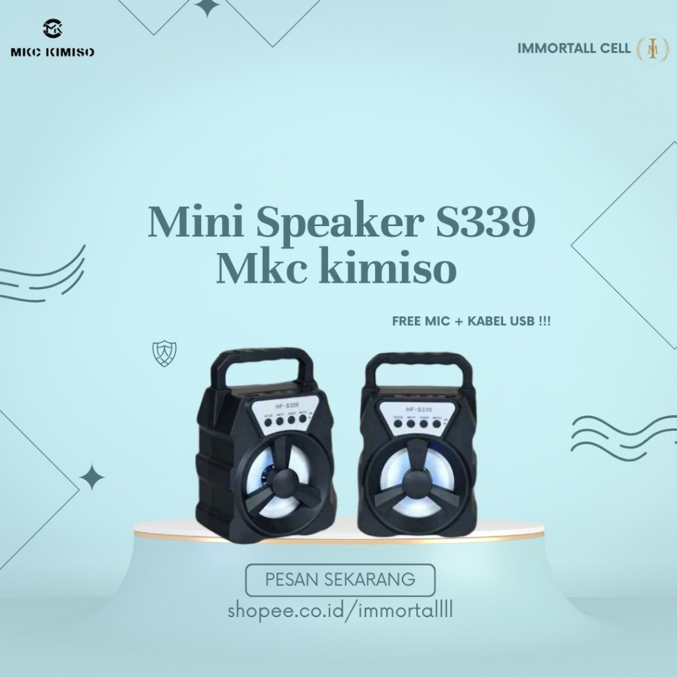 Jual speaker bluetooth 3 INCH MKC-S339 free mic, / TANPA MIC, IMMORTALL ...