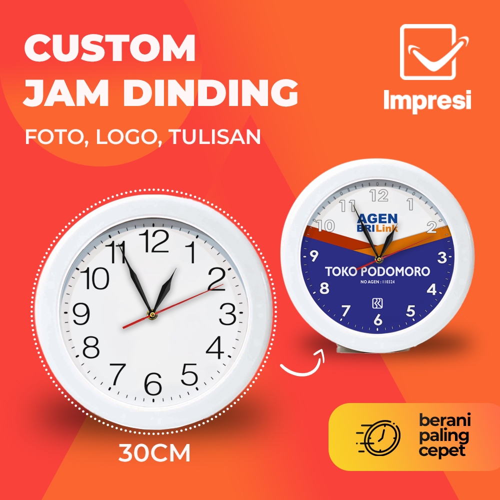 Jual Jam Dinding Promosi Hadiah PKL Kenang-kenangan Custom Foto dan ...