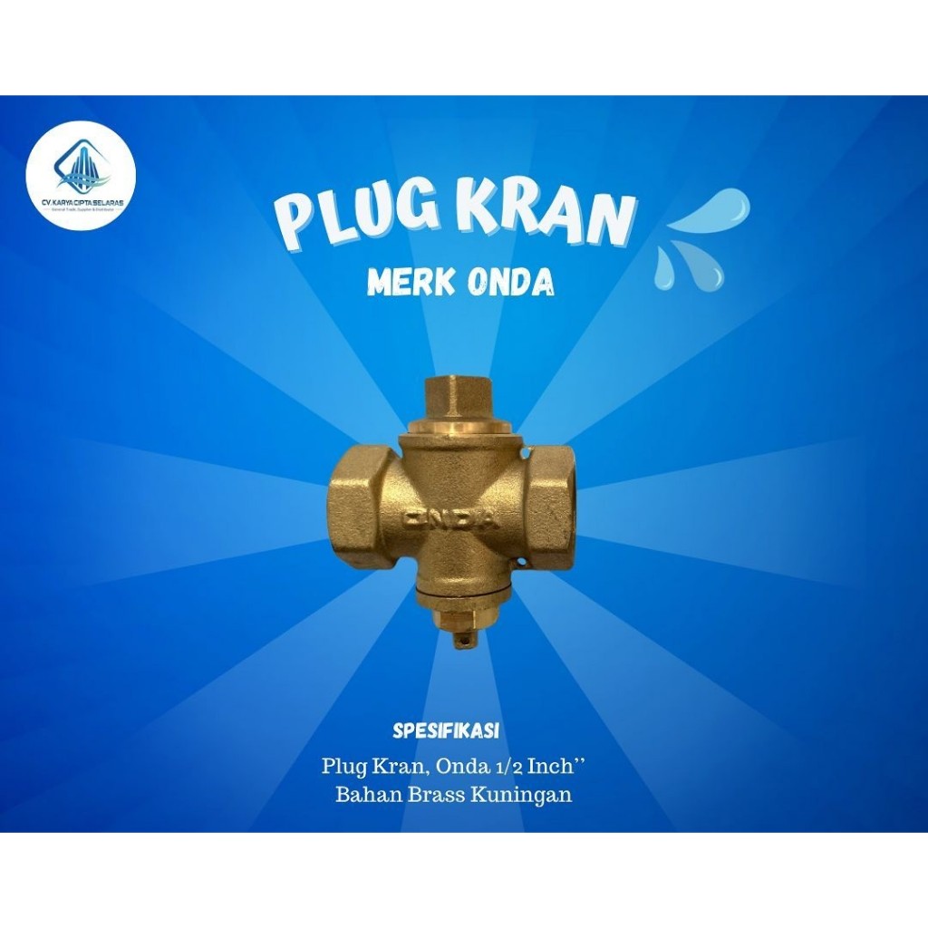 Jual Plug Kran Onda 1/2" Inch STD (Besar) Kuningan | Shopee Indonesia