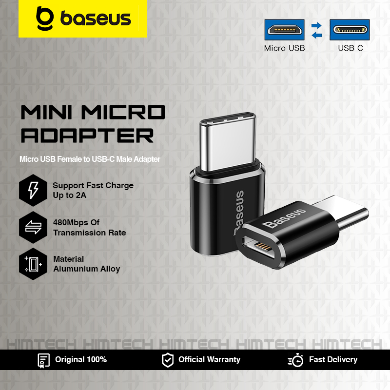 Jual HIMTECH - BASEUS Mini Micro USB Female To Usb Type-C Male Adapter ...