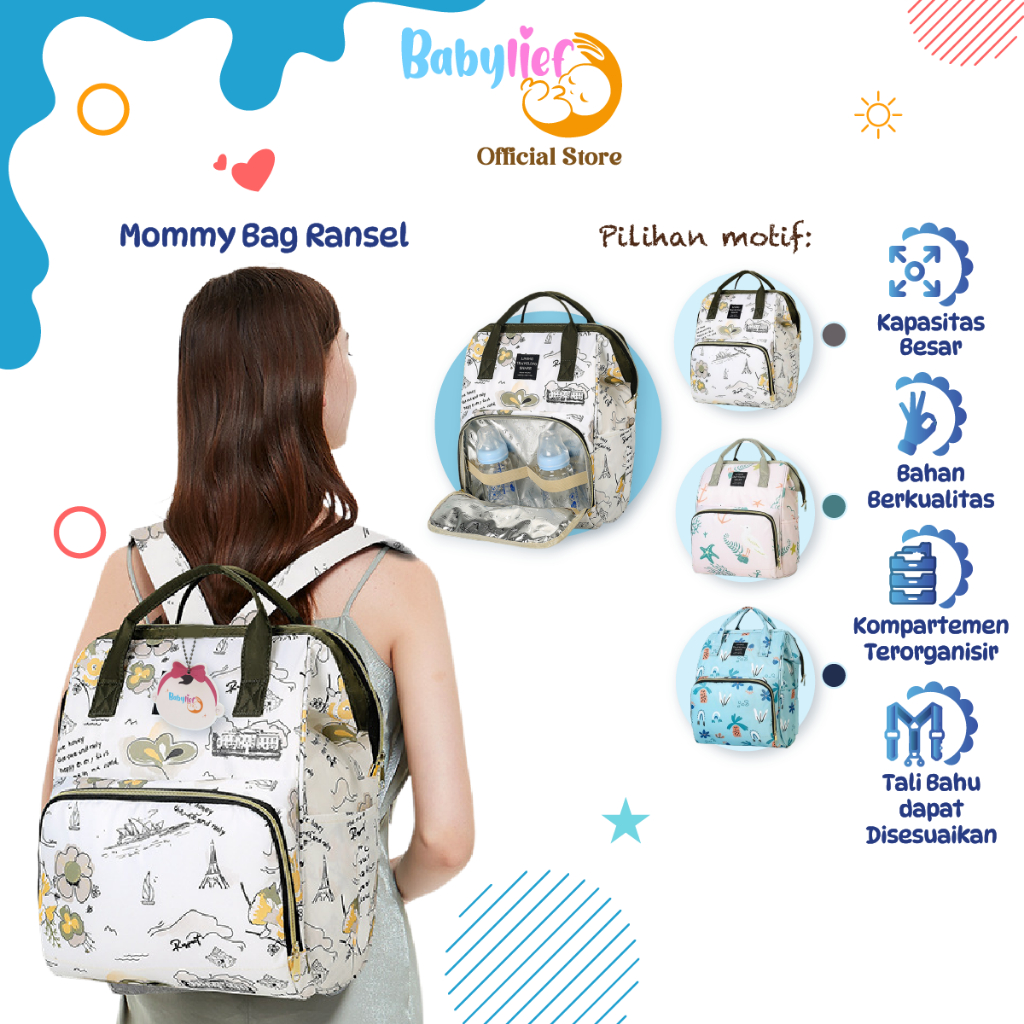 Jual Babylief Tas Ransel Multifungsi Diaper Bag Tas Diaper untuk Ibu - Tas Bayi Multifungsi ...