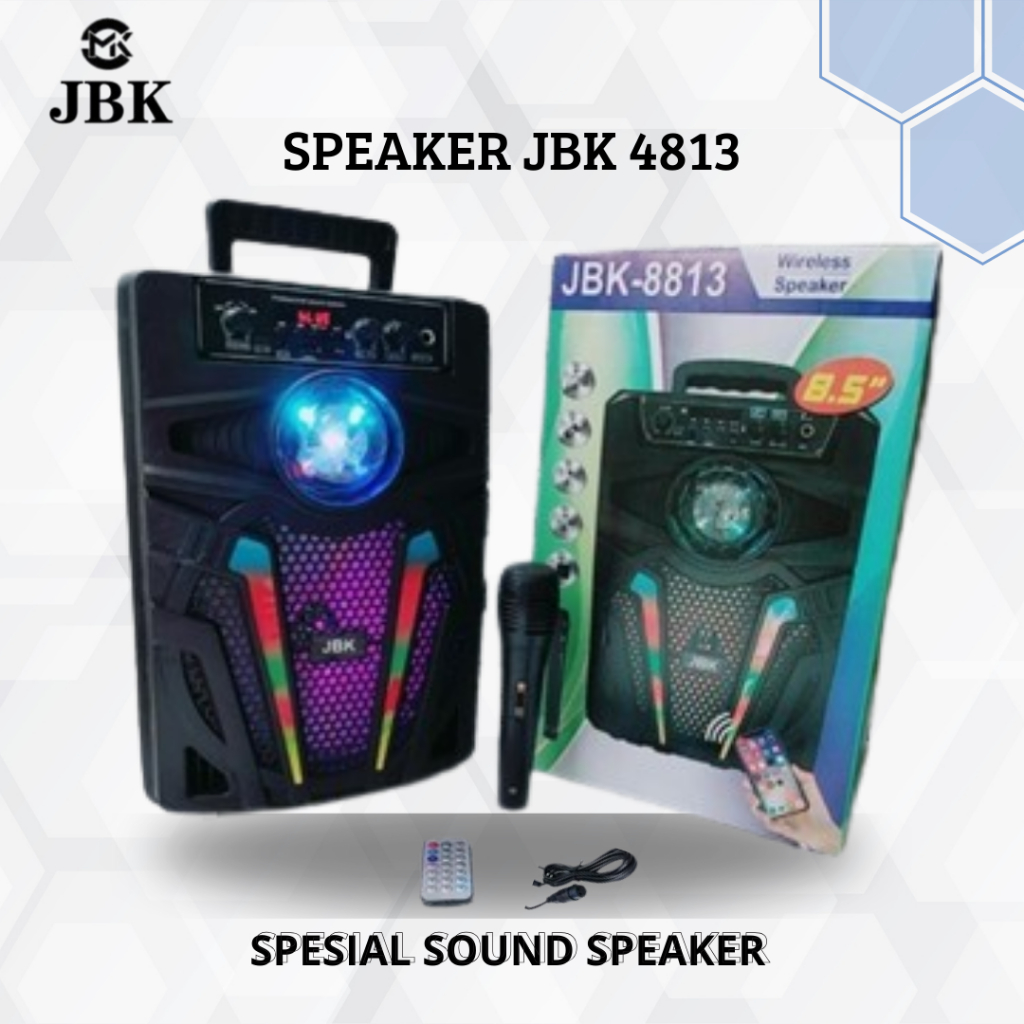 Jual SPEAKER JBK 4813 BLUETOOTH 8 inch PORTABLE 8INCH BRAIN POWER | Shopee Indonesia