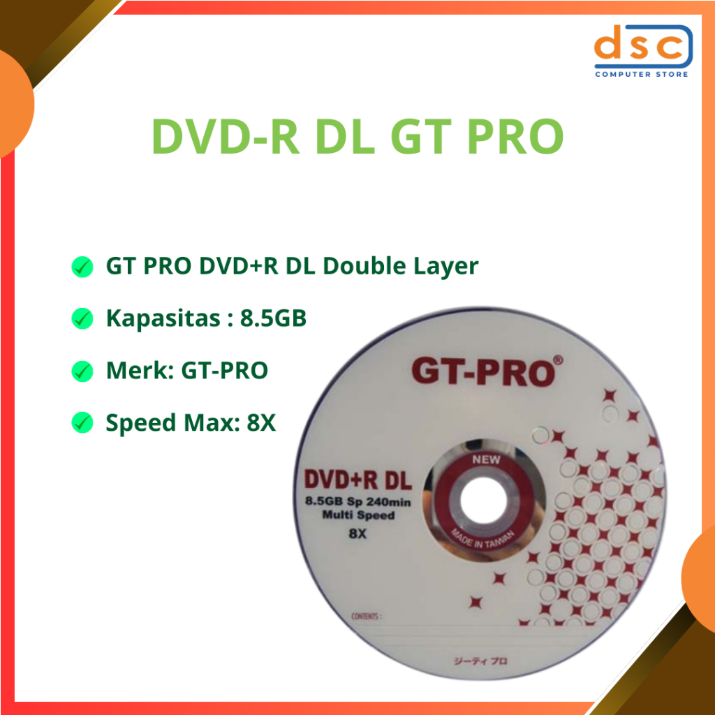 Jual GT-Pro DVD+R DL 8x Double Layer DVD Kosong Disc Blank | Shopee Indonesia