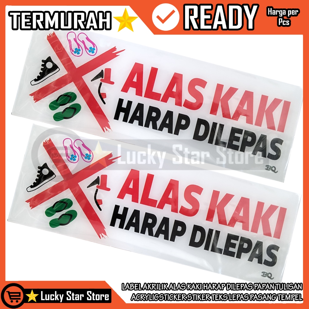 Jual Acrylic Alas Kaki Harap Dilepas Papan Tulisan Label Akrilik ...