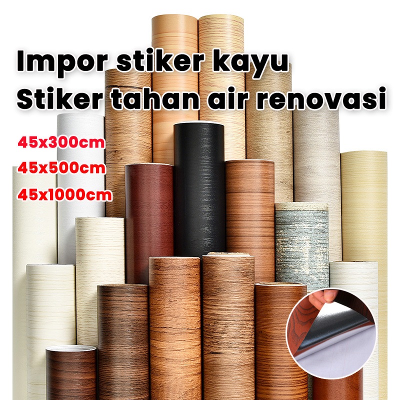 Jual 【Lem kuat】wallpaper lemari stiker motif kayu furniture stiker ...