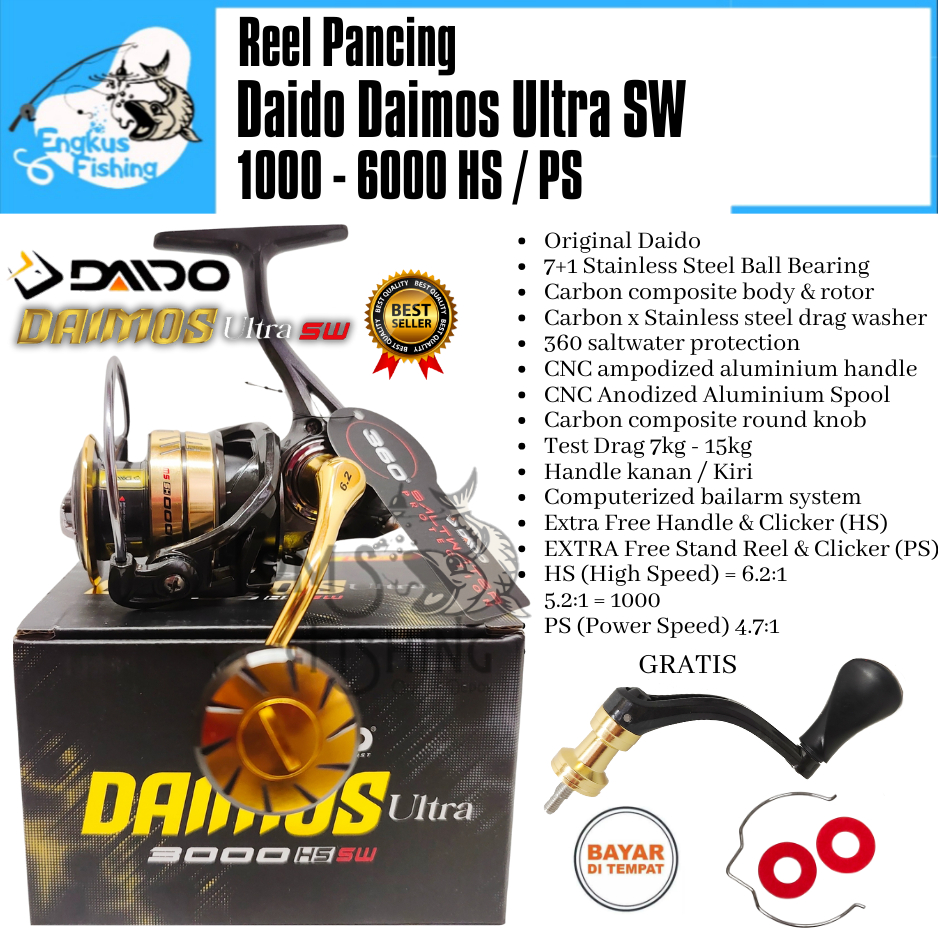Jual Reel pancing Daido Daimos Ultra SW 1000 - 6000 HS / PS (7+1 ...
