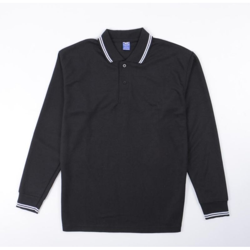Jual kaos kerah polo shirt panjang seragam / baju kerah polos seragam ...
