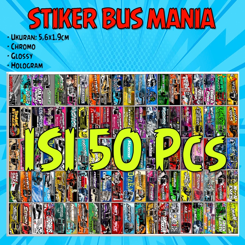 Jual Stiker Bus Mania Stiker Bus Viral Telolet Isi 50 Pcs Terbaru ...