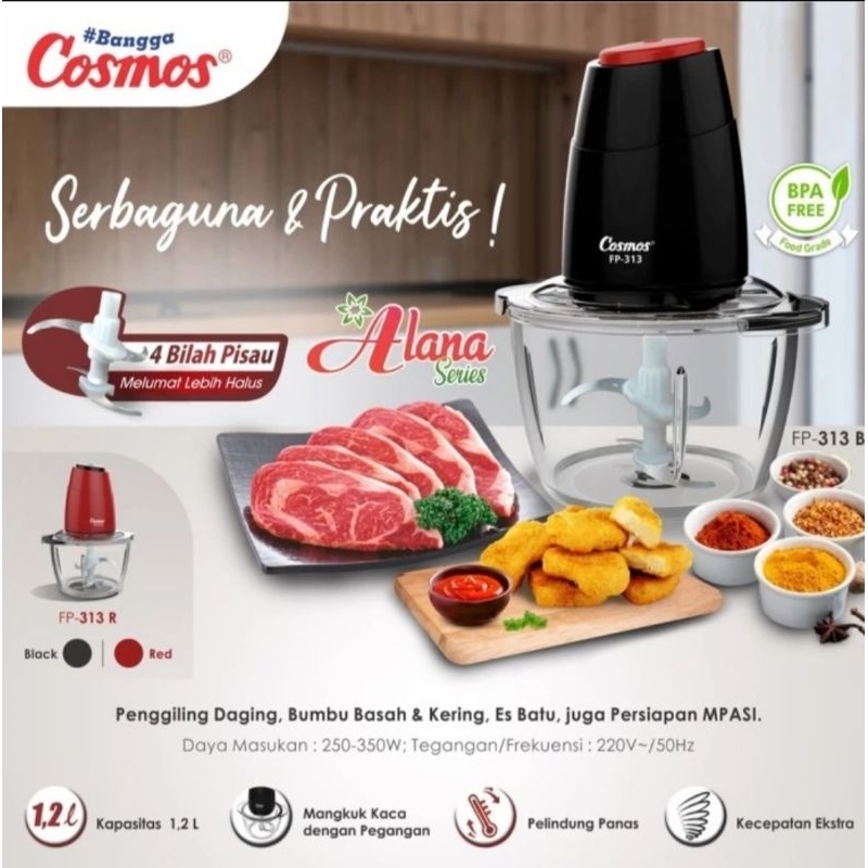 Jual COSMOS : FP-313 FOOD PROCESSOR PELUMAT SERBAGUNA 1,2 LT CHOPPER FP 313 | Shopee Indonesia