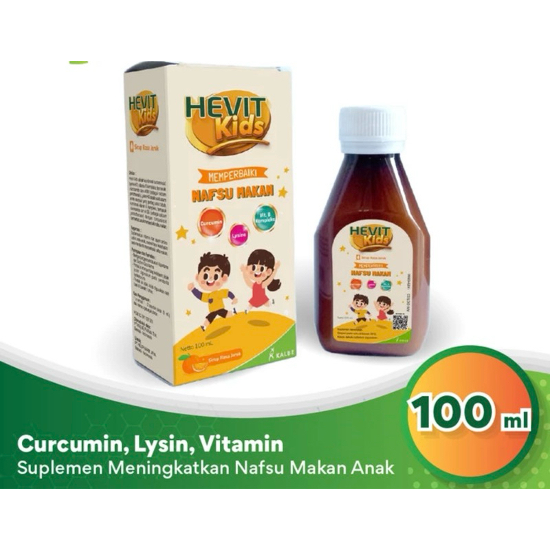 Jual Hevit kids sirup 100 ml ( suplemen penambah napsu makan anak ...