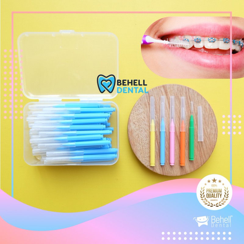 Jual INTERDENTAL BRUSH YELLOW PURPLE PINK GREEN BLUE - Sikat sela behel ...