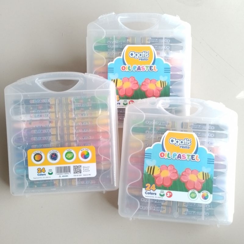 Jual Crayon Oil Pastel Agatis Prime 24 Warna Hexagonal ( Set ...