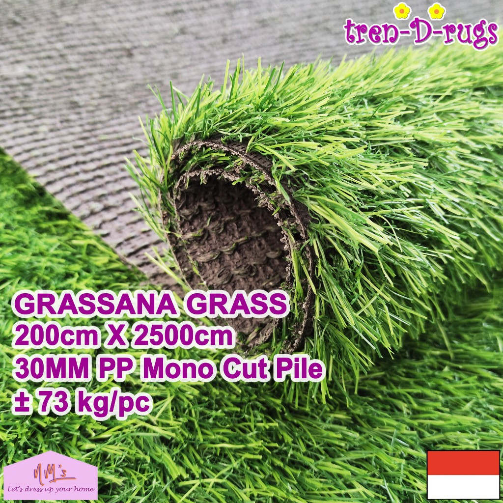 Jual Tren-D-rugs Karpet rumput sintetis palsu 1 roll 2 meter x 25 meter ...