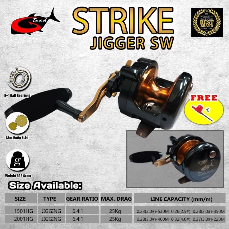 Jual Reel OH / OVERHEAD GTECH SIGNATURE STRIKE JIGGER (LEFT HANDLE ...