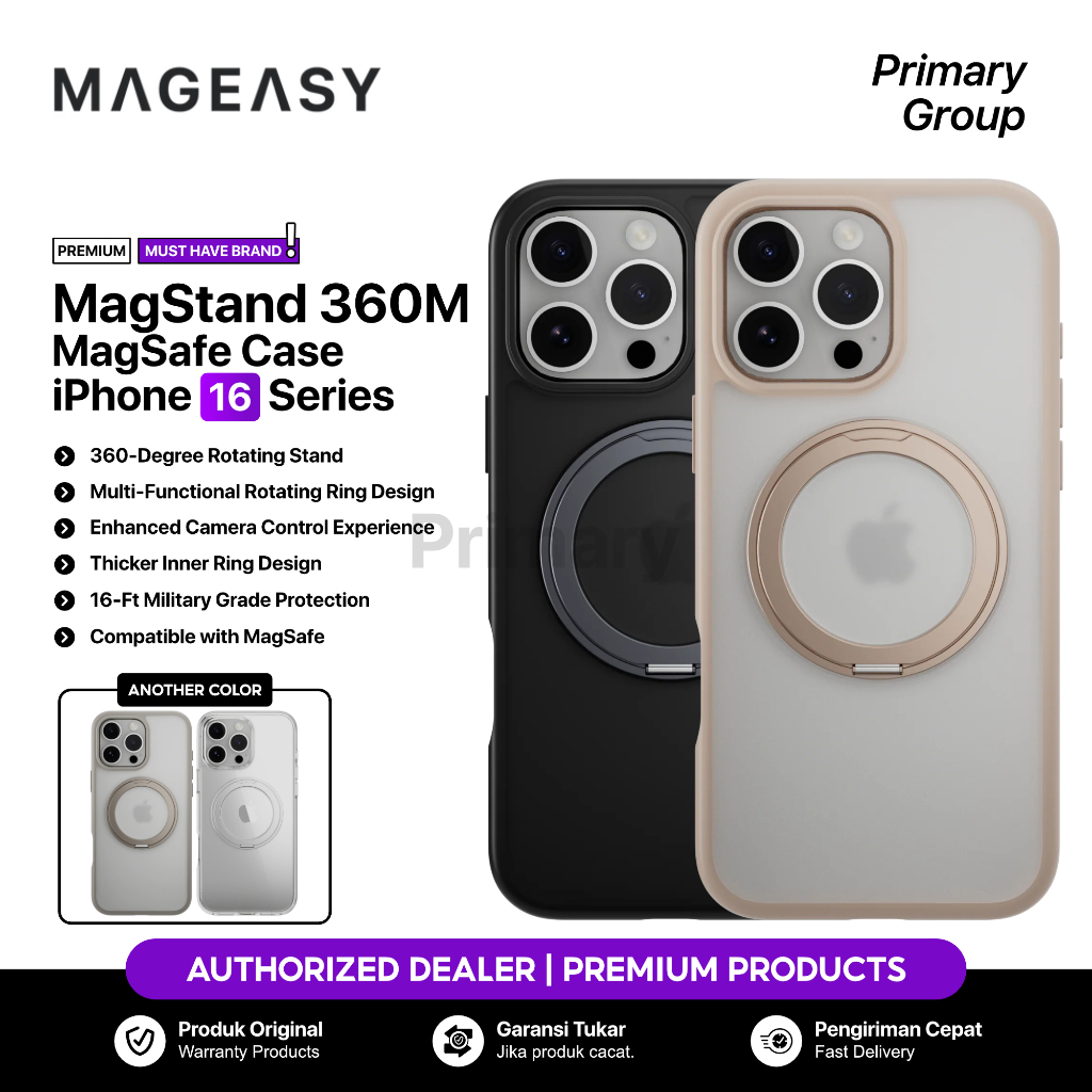 Jual MAGEASY Case iPhone 16 Pro Max 16 Pro MAGEASY MagStand 360 M Rotating Ring Magnetic MagSafe ...