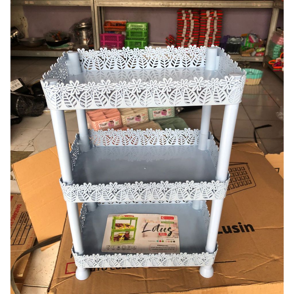 Jual Rak 3 susun rak serbaguna clio lotus model kotak bulet segitiga ...