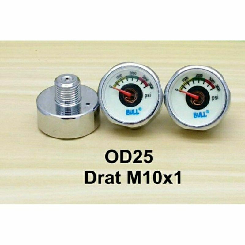Jual manometer pcp merk bull od 25 drat m10 | Shopee Indonesia