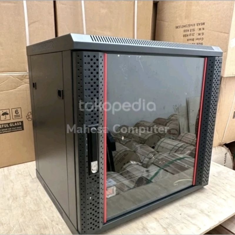 Jual WALLMOUNT RACK 12U Depth 500MM Rackmount Rak Server Double Door 1 ...